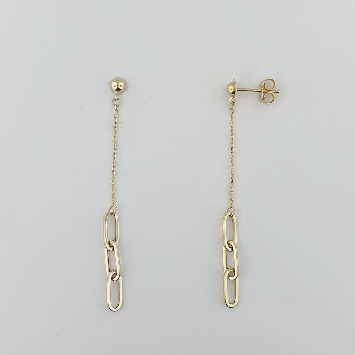 9ct Yellow Gold Paperclip Drop Earrings – The Goldsmiths Gallery Limited