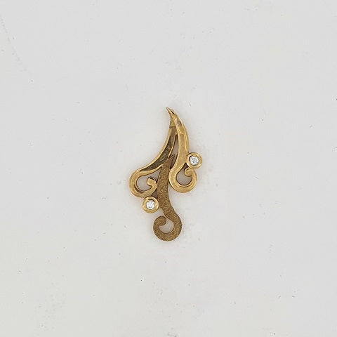 Diamond 9ct Gold Koru Pendant – The Goldsmiths Gallery Limited